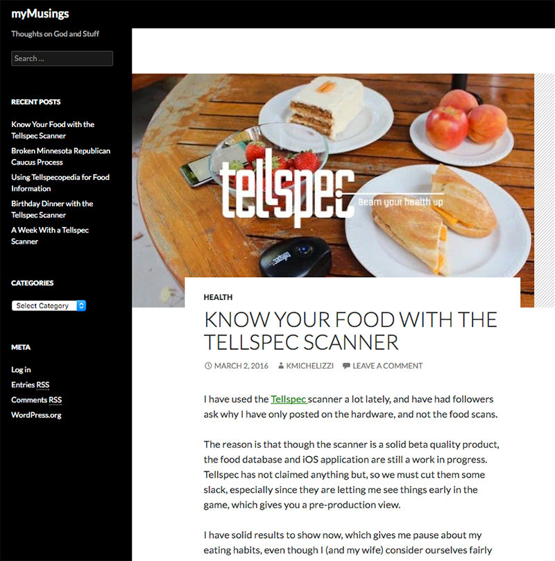 Birthday Dinner with the Tellspec scanner by K Michelizzi - Tellspec